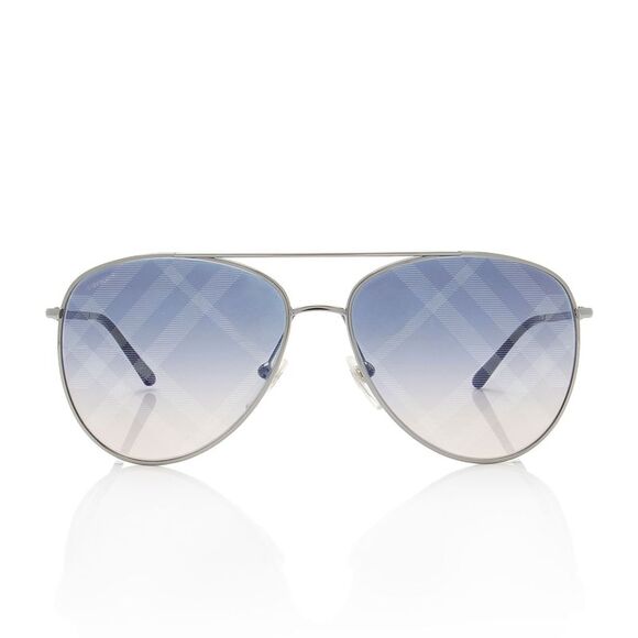 Burberry | Accessories | Burberry Polarized Check Aviator Sunglasses ...